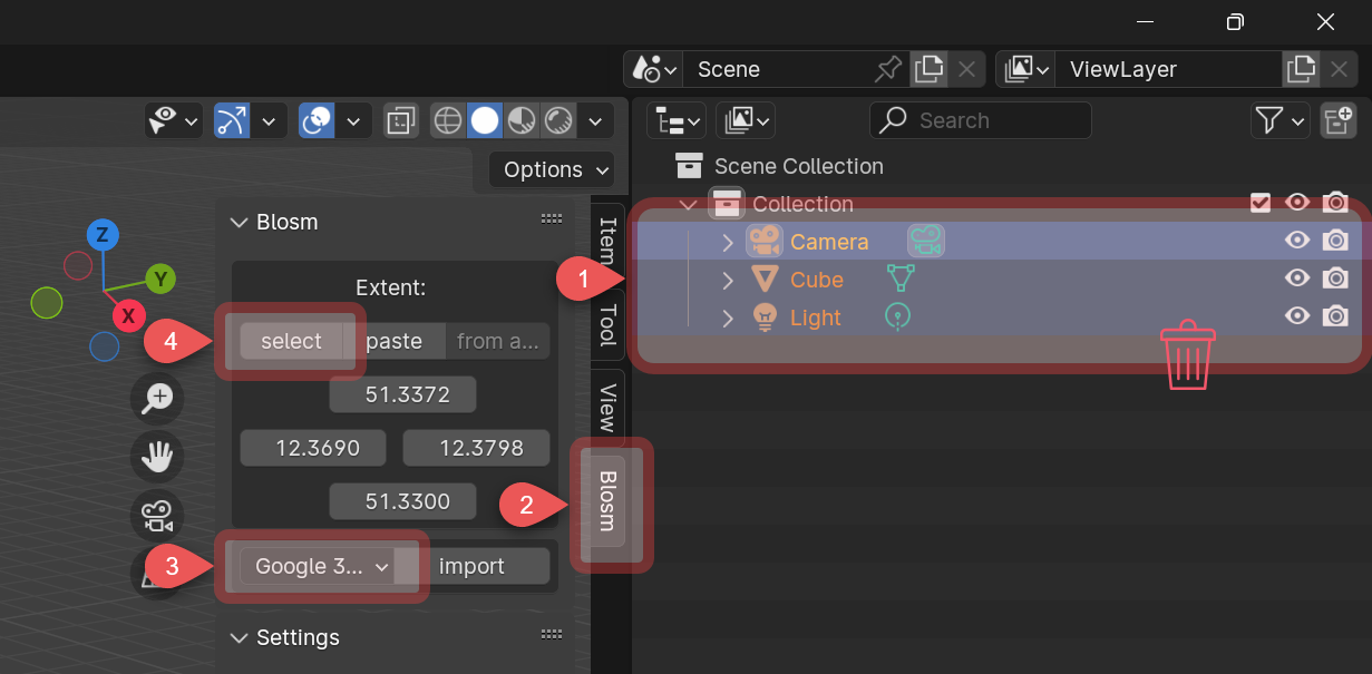 6.3 Importing a Satellite Scan model (3D City Map with Blosm for ...